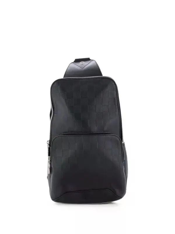 LOUIS VUITTON Avenue Sling Bag Damier Infini Leather Shoulder Bag - Black