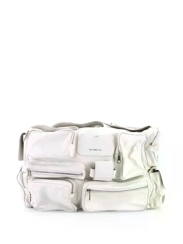 Balenciaga Superbusy Sling Bag Leather Large Shoulder Bag - White