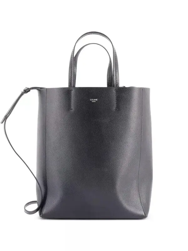 Celine Vertical Cabas Grained Calfskin Tote Bag - Black