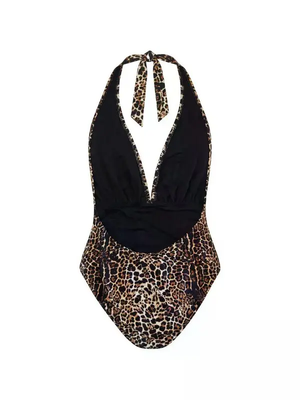 Anjuna Leopard-print Halterneck Swimsuit