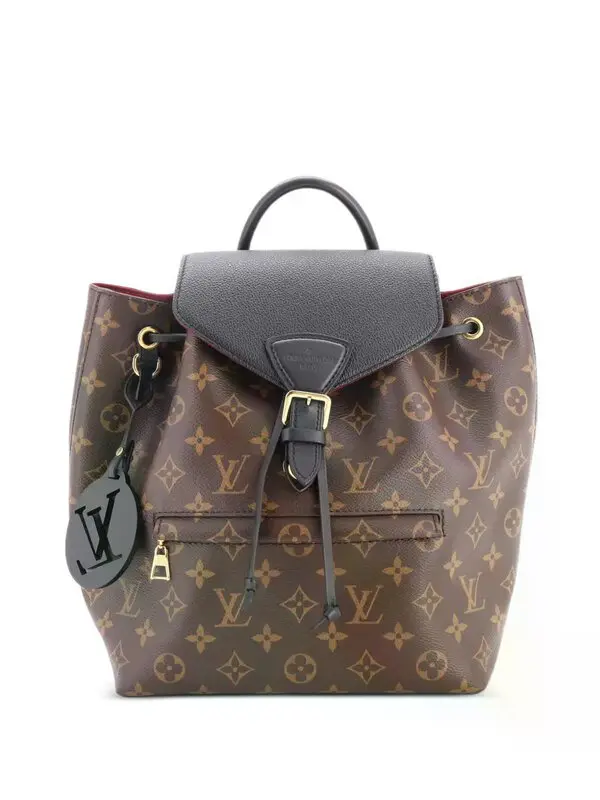 LOUIS VUITTON Montsouris Nm Monogram Canvas Leather Pm Backpack