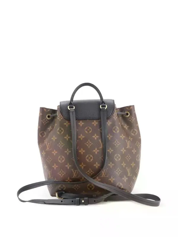 LOUIS VUITTON Montsouris Nm Monogram Canvas Leather Pm Backpack