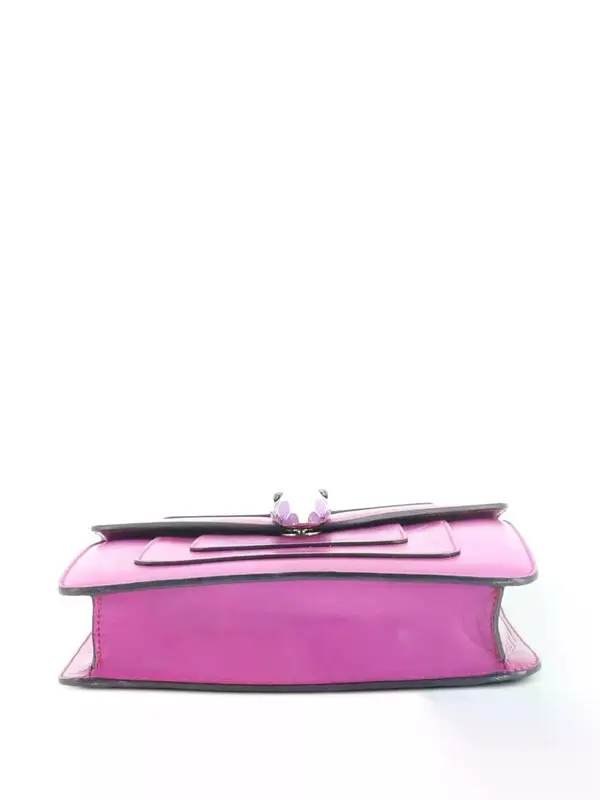BVLGARI Serpenti Forever Square Shoulder Bag Leather Small Crossbody Bag - Purple