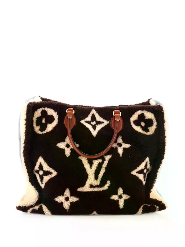 LOUIS VUITTON Onthego Monogram Giant Teddy Fleece Gm Tote Bag - Brown