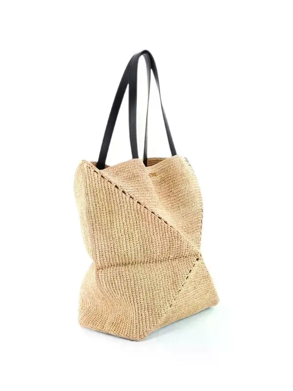 Loewe Puzzle Fold Raffia Large Tote Bag