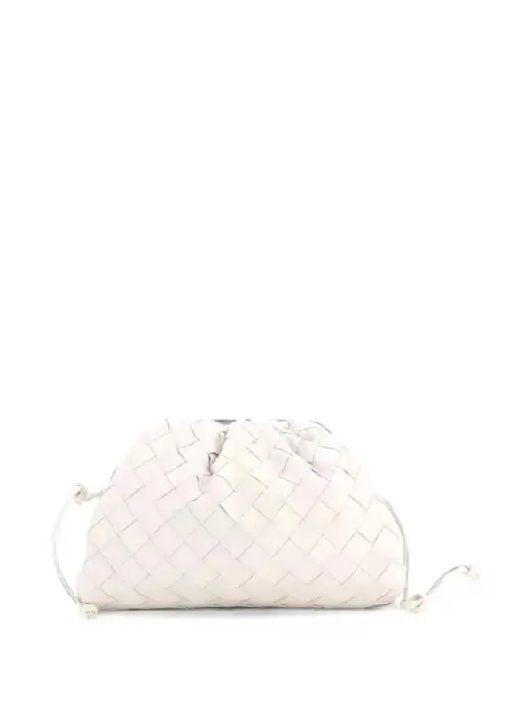Bottega Veneta The Pouch Intrecciato Nappa Mini Crossbody Bag - White
