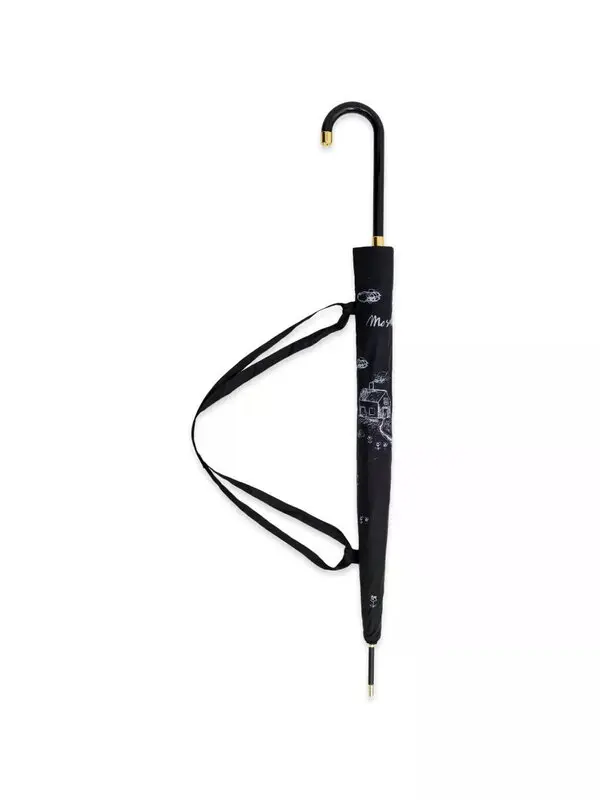Moschino Sketch-print Curved-handle Umbrella