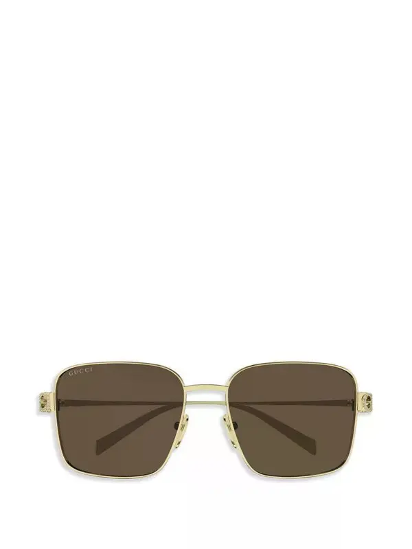 Gucci Logo Square-frame Sunglasses - Gold