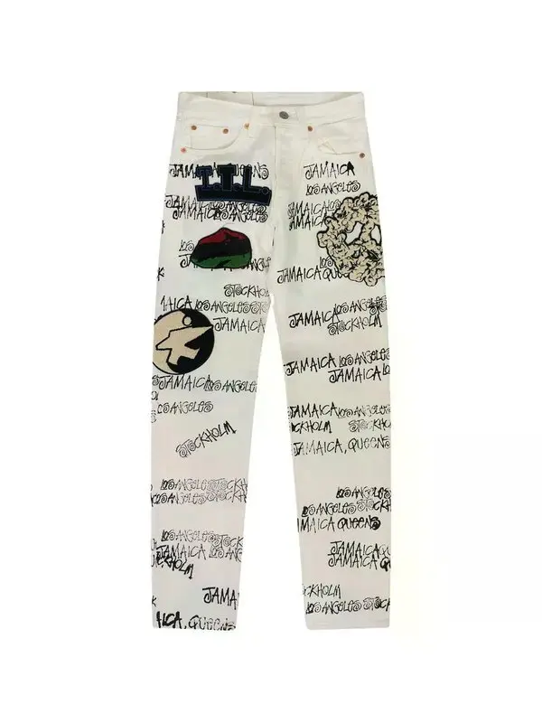 DENIM TEARS 501 Graffiti-print Jeans