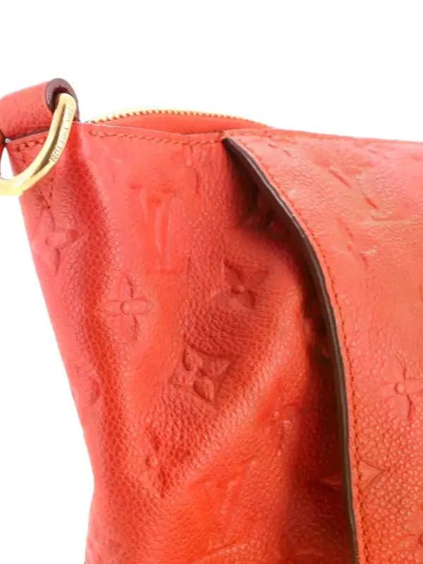 LOUIS VUITTON Monogram Empreinte Leather Pm Lumineuse Tote Bag - Red