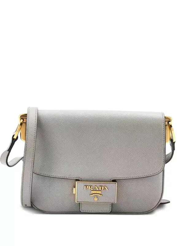 Prada Saffiano Leather Small Shoulder Bag - Grey