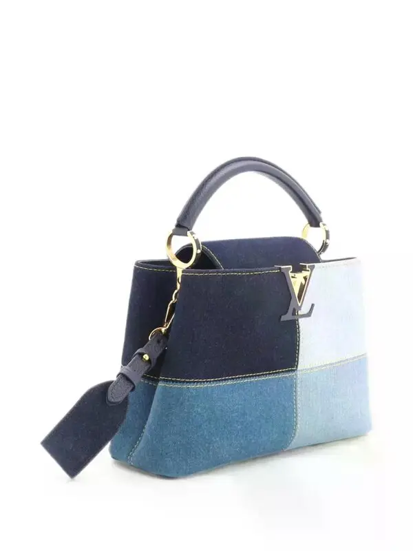 LOUIS VUITTON Capucines Bag Patchwork Denim Bb Satchel