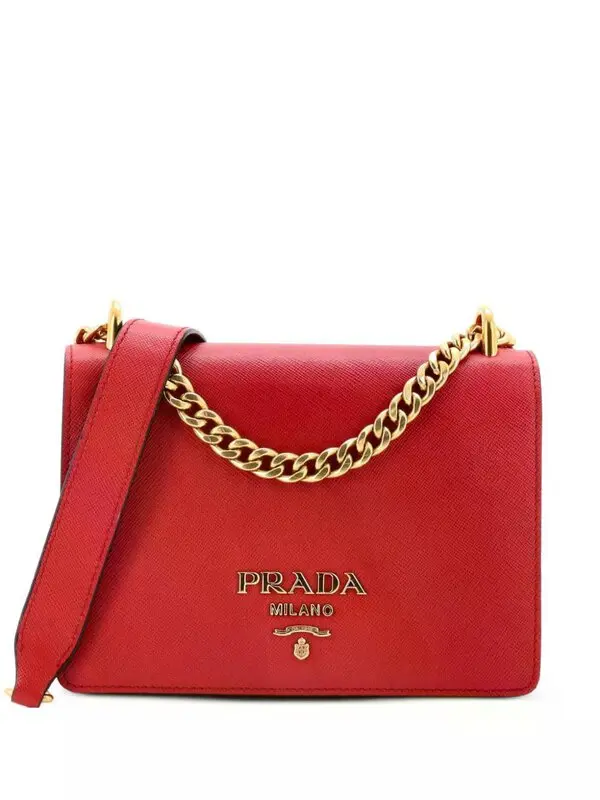 Prada Saffiano Leather Chain Flap Crossbody Bag