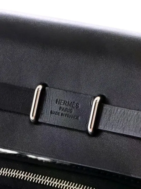 Hermès Herbag Zip Toile And Leather 20 Shoulder Bag - Black