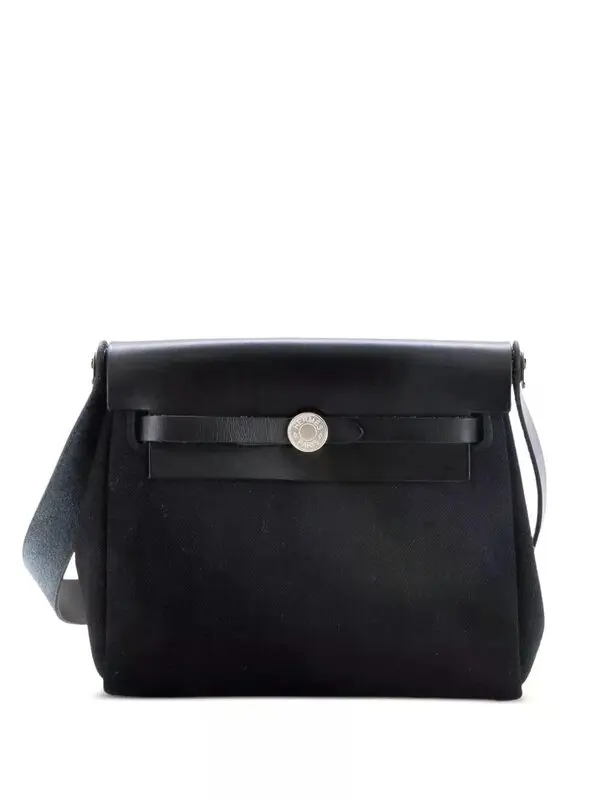 Hermès Herbag Zip Toile And Leather 20 Shoulder Bag - Black