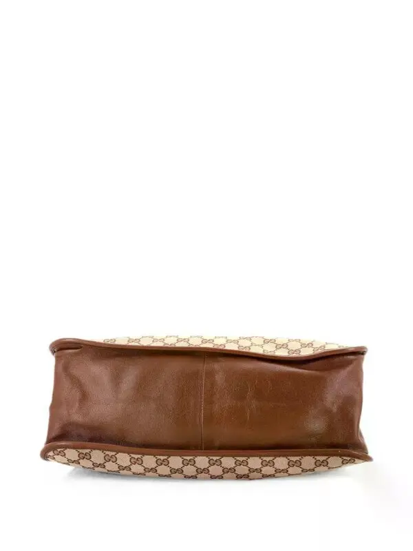 Gucci Horsebit 1955 Gg Canvas With Leather Medium Tote Bag - Brown