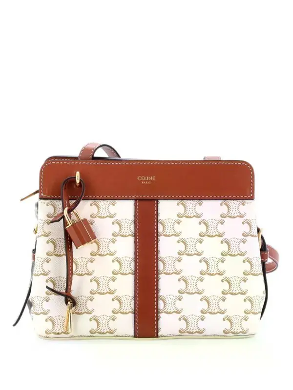 Celine Teen Cabas De France Bag Triomphe Coated Canvas Small Crossbody Bag - Brown