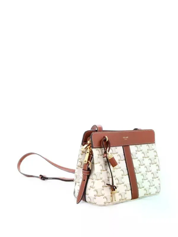 Celine Triomphe Coated Canvas Small Crossbody Bag - Brown