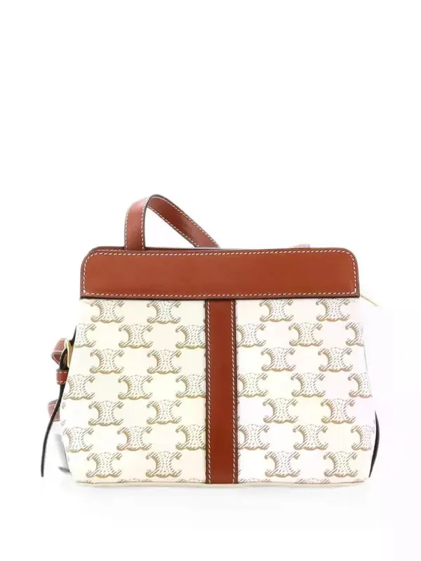 Celine Triomphe Coated Canvas Small Crossbody Bag - Brown