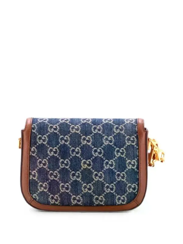 Gucci Horsebit 1955 Gg Denim Mini Shoulder Bag - Blue