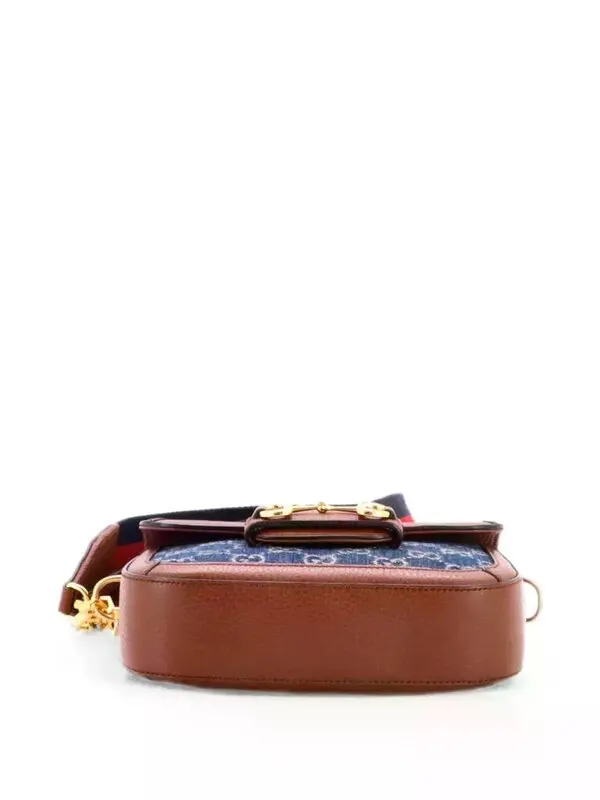 Gucci Horsebit 1955 Gg Denim Mini Shoulder Bag - Blue
