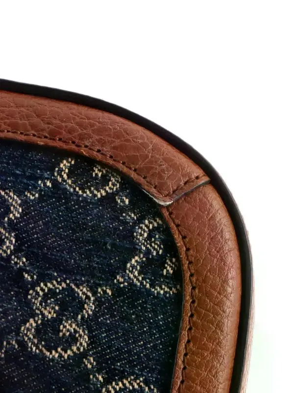 Gucci Horsebit 1955 Gg Denim Mini Shoulder Bag - Blue