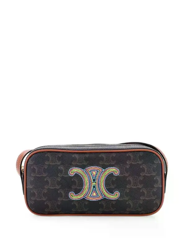 Celine Triomphe Camera Embroidered Coated Canvas Shoulder Bag