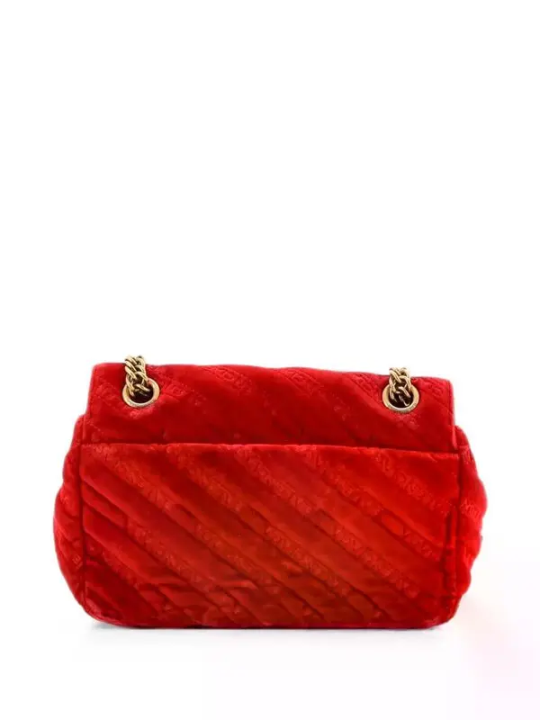 Balenciaga Bb Chain Round Quilted Velvet Small Shoulder Bag