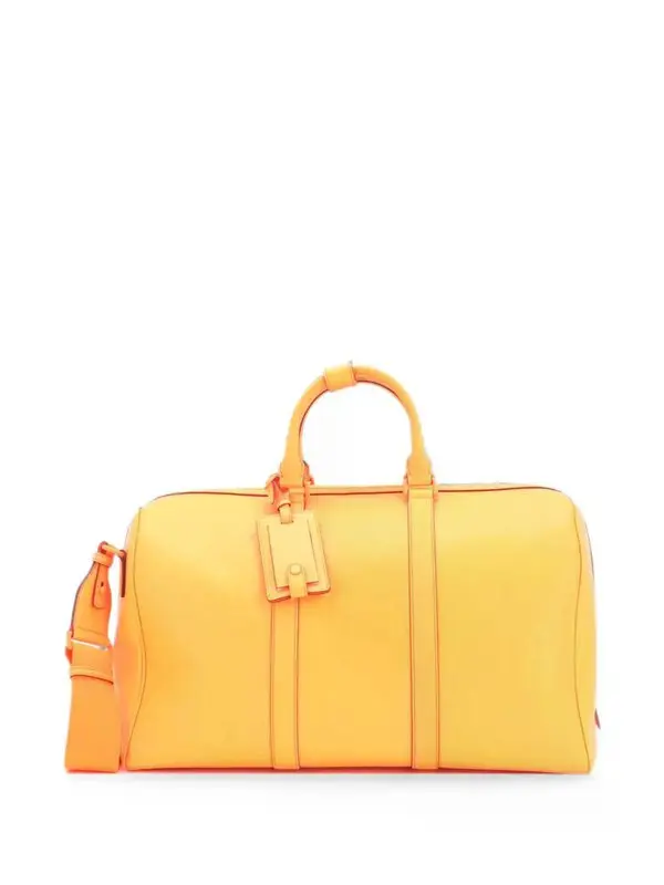 Gucci Convertible Duffle Bag Gg Rubber Effect Leather