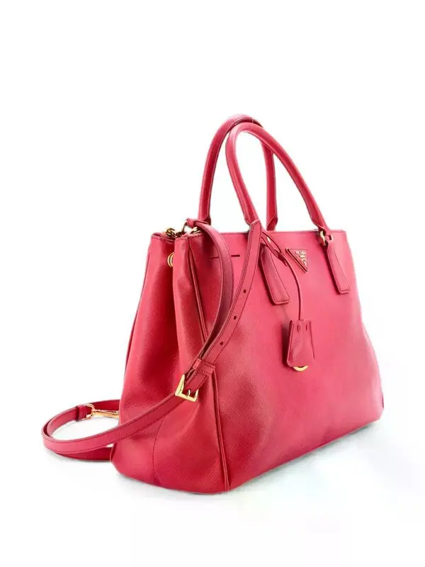 Prada Double Zip Lux Saffiano Leather Medium Tote Bag