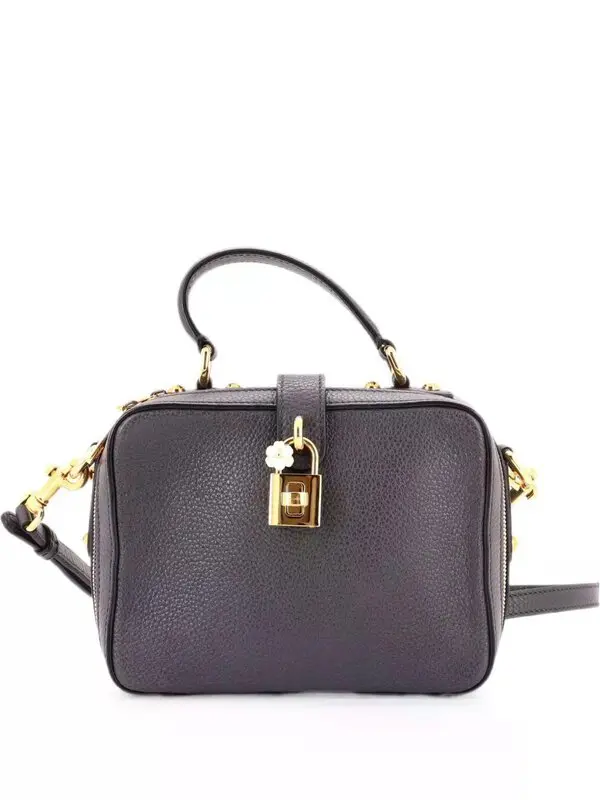 Dolce & Gabbana Treasure Box Bag Leather Small Satchel - Grey