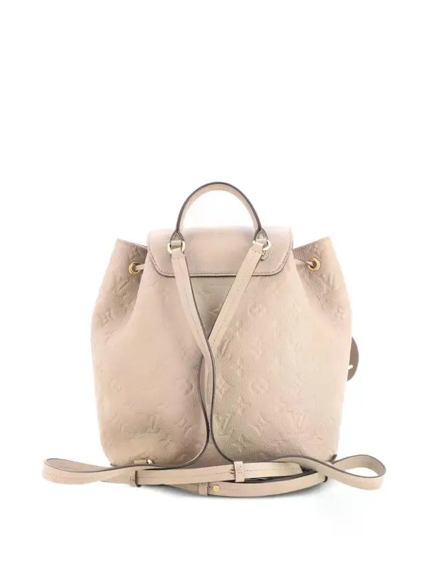 LOUIS VUITTON Montsouris Nm Monogram Empreinte Leather Pm Backpack - Grey