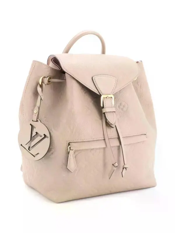 LOUIS VUITTON Montsouris Nm Monogram Empreinte Leather Pm Backpack - Grey