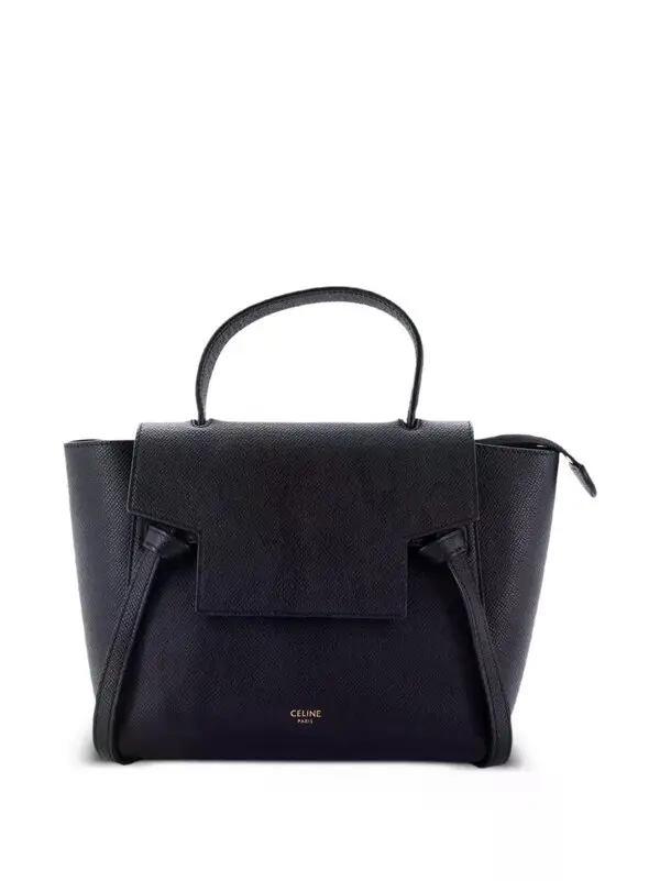 Celine Nano Belt Bag Textured Leather Shoulder Bag - Black