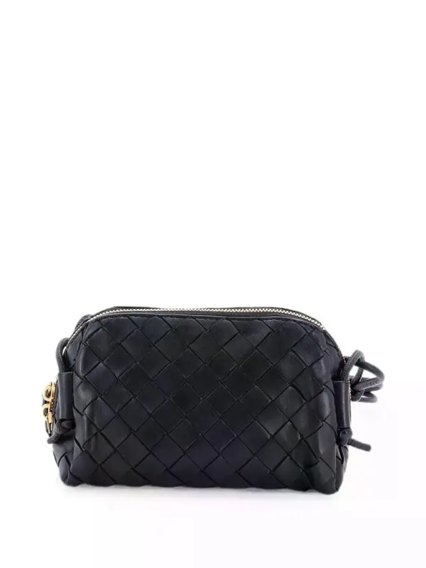 Bottega Veneta Concert Pouch Intrecciato Nappa Mini Crossbody Bag - Black