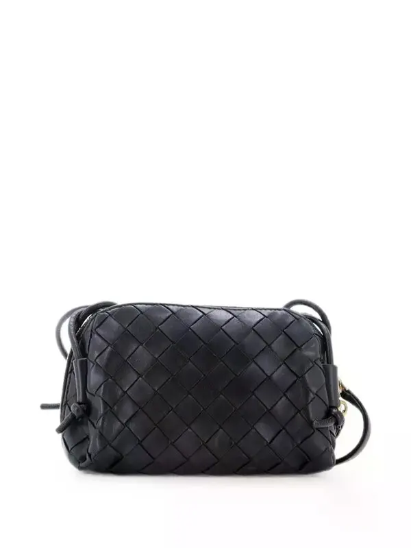Bottega Veneta Concert Pouch Intrecciato Nappa Mini Crossbody Bag - Black