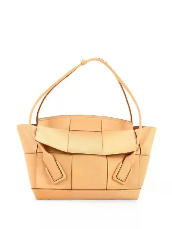 Bottega Veneta Arco Bag Maxi Intrecciato Leather Medium Shoulder Bag - Brown