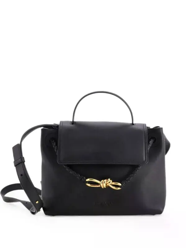 Bottega Veneta Ciao Ciao Top Handle Bag Leather With Intrecciato Detail Small Satchel - Black