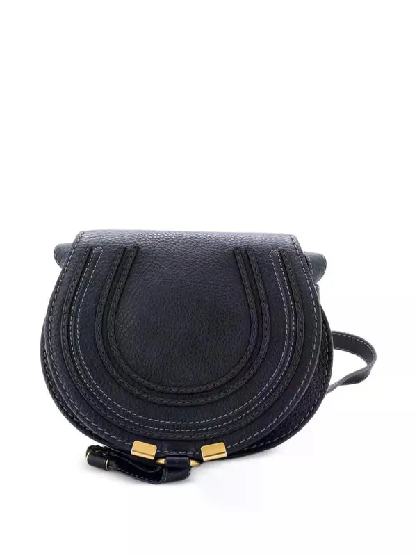 Chloé Marcie Leather Small Crossbody Bag - Black