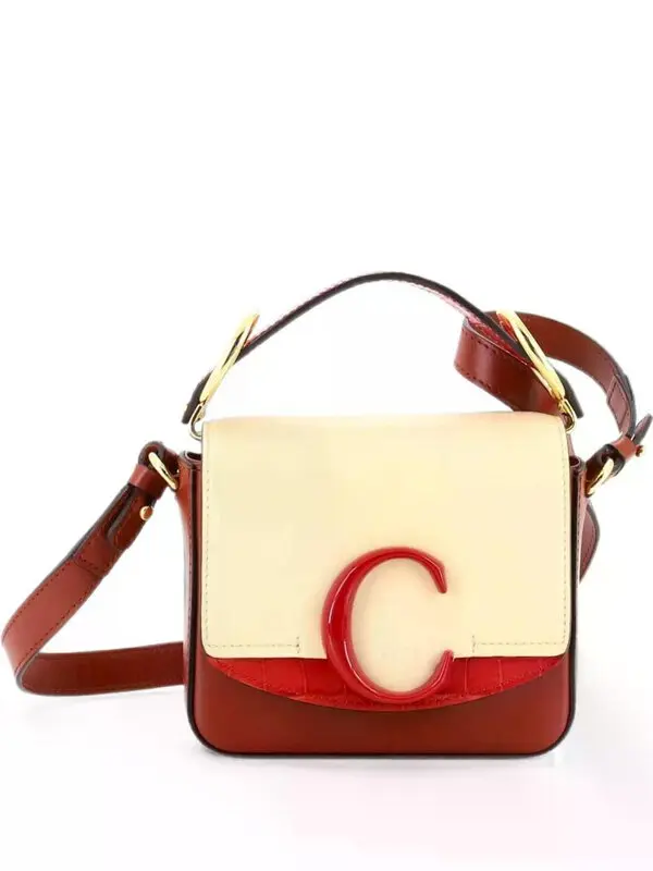 Chloé C Flap Bag Leather Mini Crossbody Bag