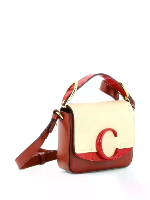 Chloé C Flap Bag Leather Mini Crossbody Bag