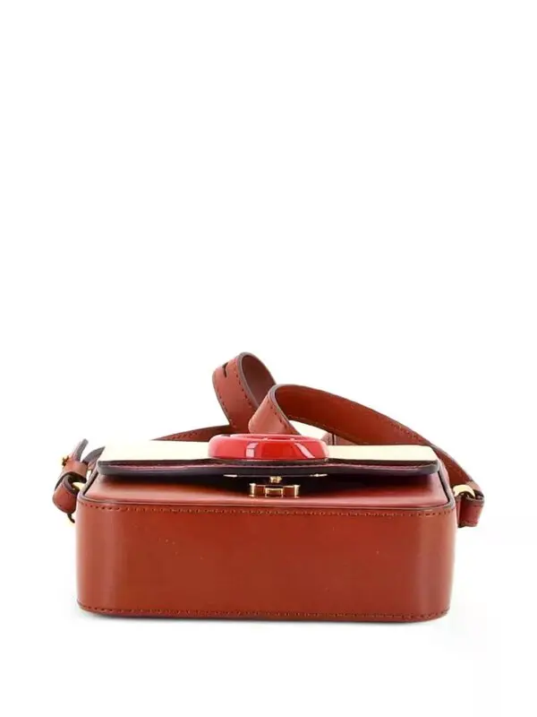Chloé C Flap Bag Leather Mini Crossbody Bag - Red
