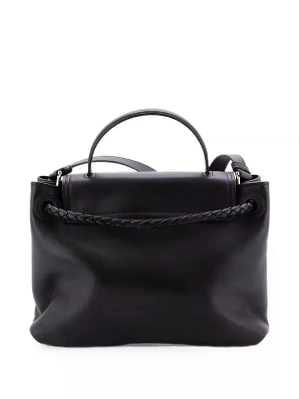 Bottega Veneta Ciao Ciao Top Handle Bag Leather With Intrecciato Detail Small Satchel - Black