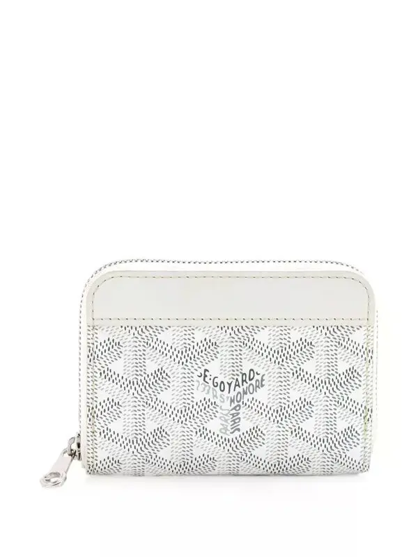 Goyard Matignon Zip Wallet Coated Canvas With Leather Pm Small Wallets - White