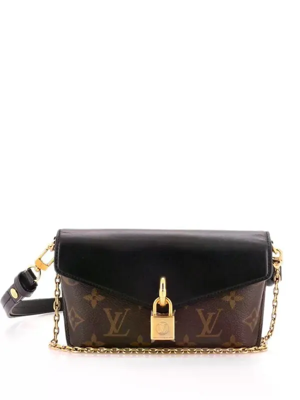 LOUIS VUITTON Padlock On Strap Handbag Monogram Canvas And Leather Crossbody Bag - Black