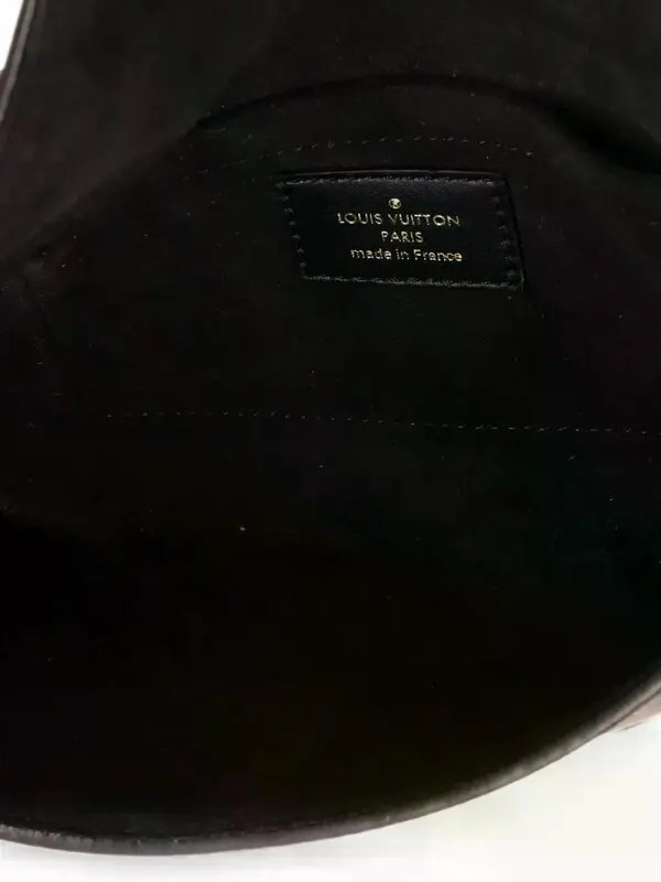 LOUIS VUITTON Monogram Canvas And Leather Crossbody Bag With Padlock - Black
