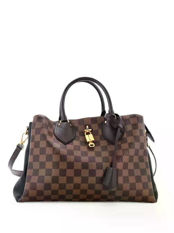 LOUIS VUITTON Normandy Handbag Damier And Leather Satchel - Black
