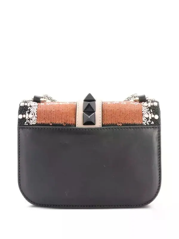 Valentino Garavani Glam Lock Beaded Leather Mini Shoulder Bag