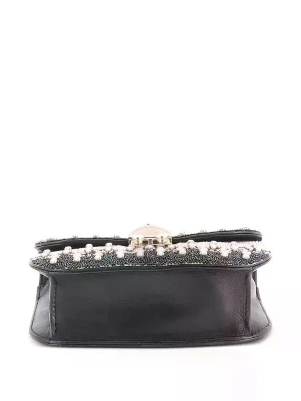 Valentino Garavani Glam Lock Beaded Leather Mini Shoulder Bag