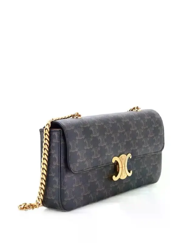 Celine Triomphe Chain Triomphe Coated Canvas Medium Shoulder Bag